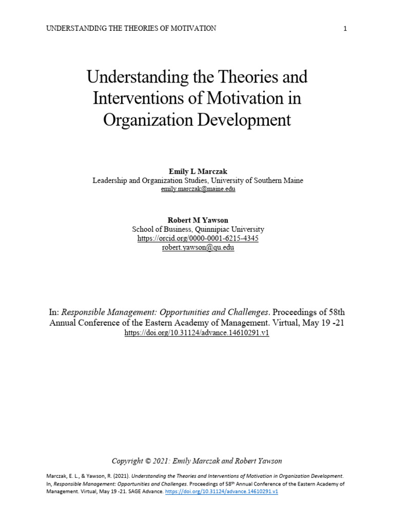 Marczak, Yawson - 2021 - Understanding The Theories and Interventions of Motivation in ...