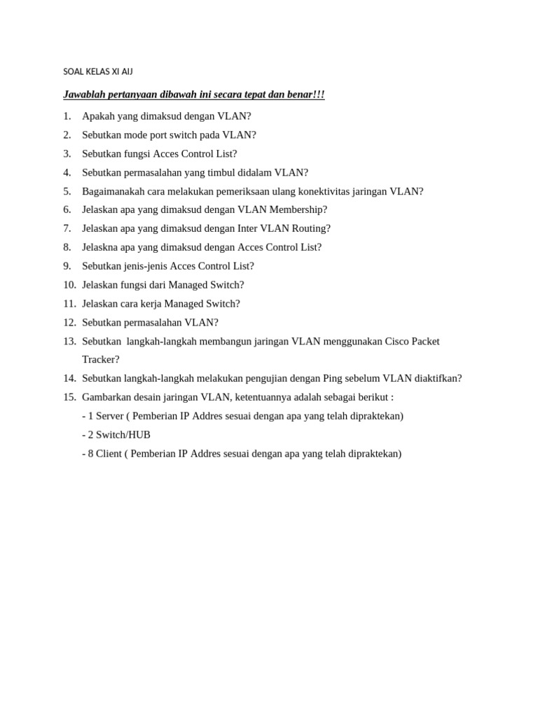 Soal Kelas Xi Aij | PDF