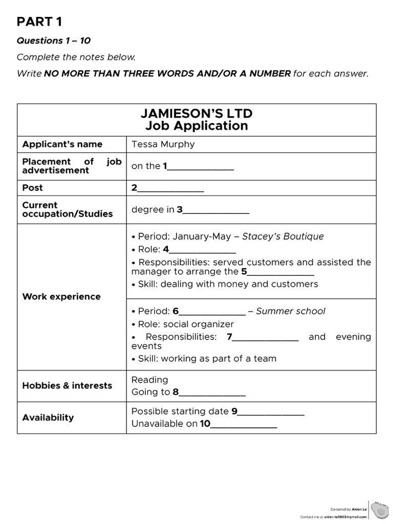 Handout - Listening 2 | PDF