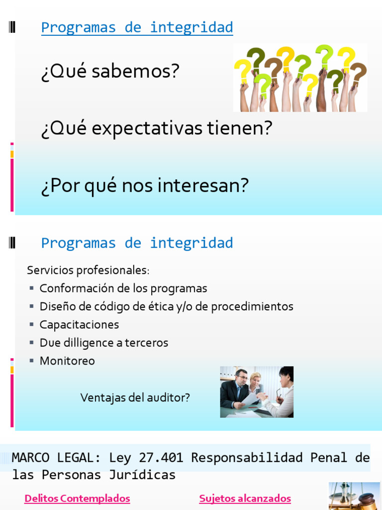 Aa PROGRAMAS DE INTEGRIDAD LEY 27401-2-22 | PDF