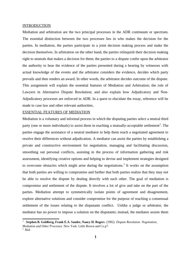 Ll27-Assignment 1 | PDF | Mediation | Law