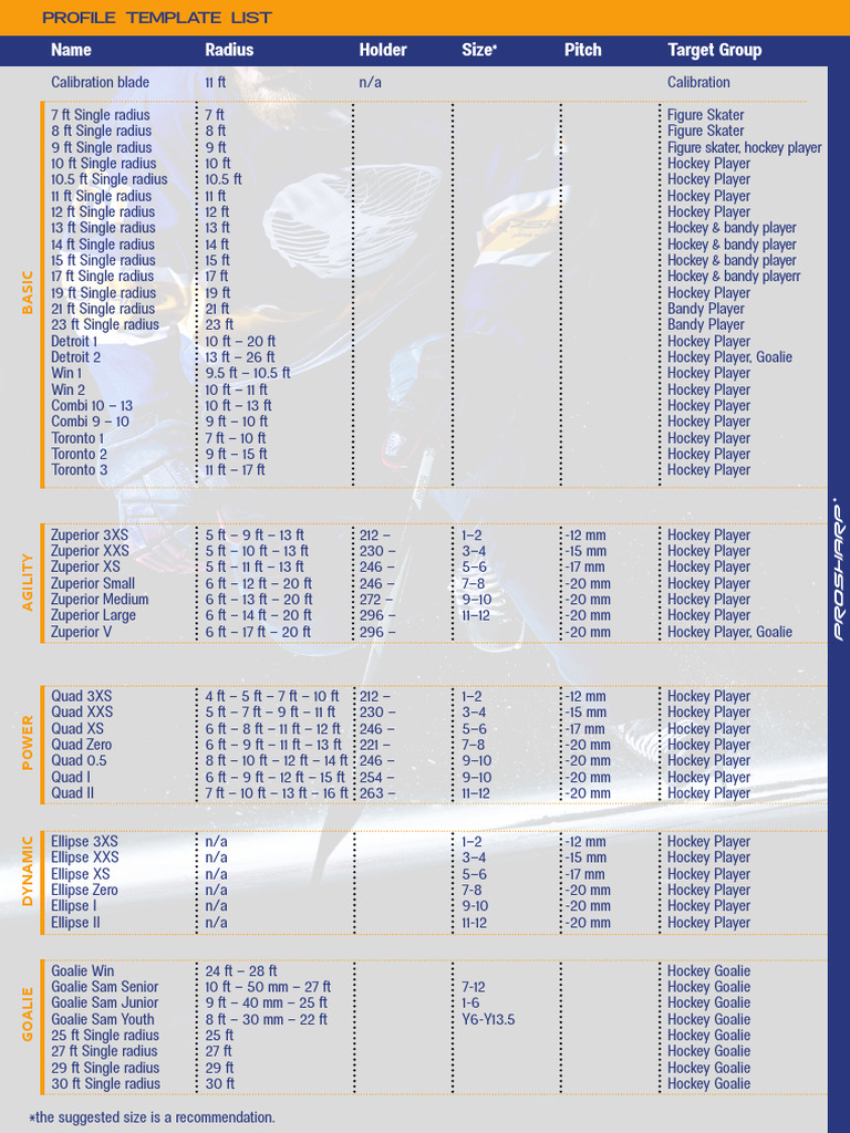 Skate Profile Template List | PDF