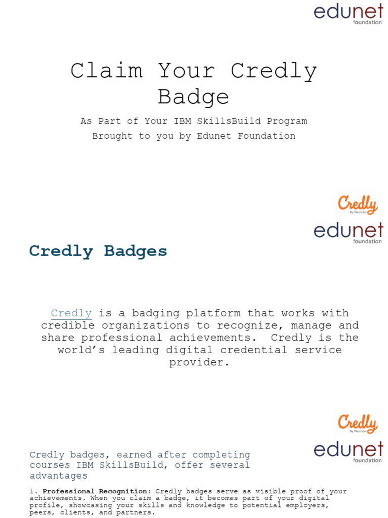 Credly Explainer For SkillsBuild Without Voiceover 1 | PDF | Computers