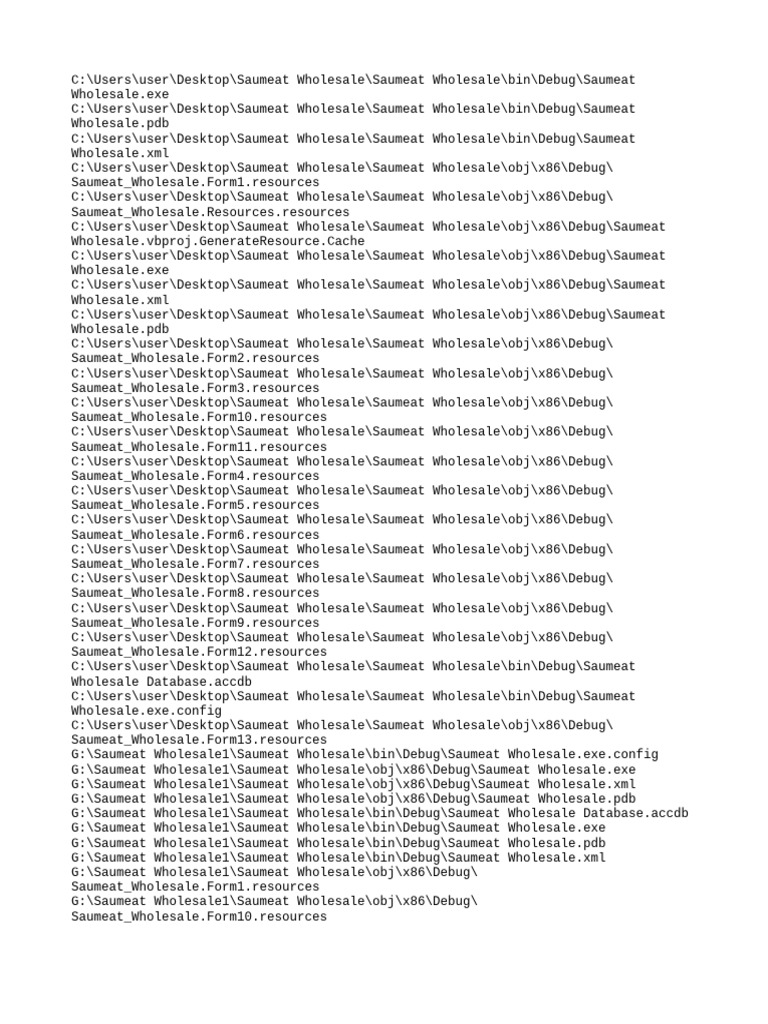 Saumeat Wholesale - vbproj.FileListAbsolute | PDF