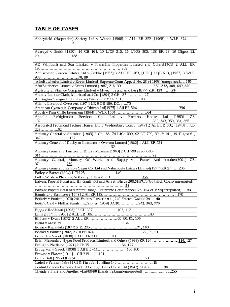 TABLE OF CASES NO MORE MISTAKES Complete Version | PDF