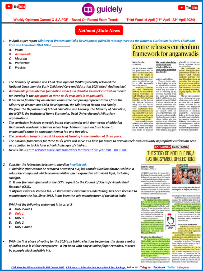 Guidely Weekly Optimum 3rd Week April | PDF
