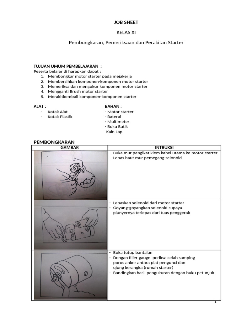 Jobsheet Motor Starter - Compress | PDF | Electricity | Materials Science