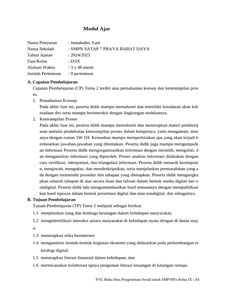 7.2 Modul Ajar Tema 2 | PDF