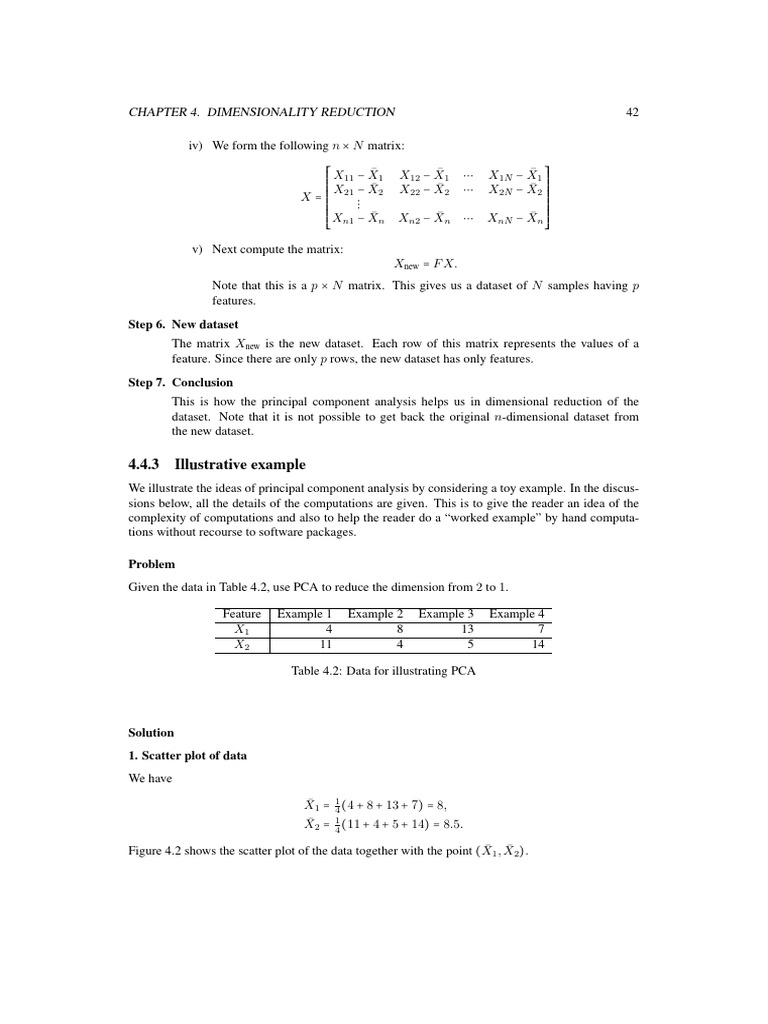 Chapter 4. Dimensionality Reduction: 4.4.3 Illustrative Example | PDF