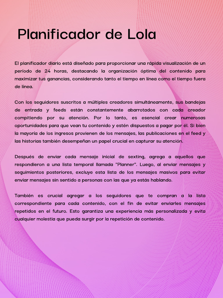 Planificador de Lola | PDF