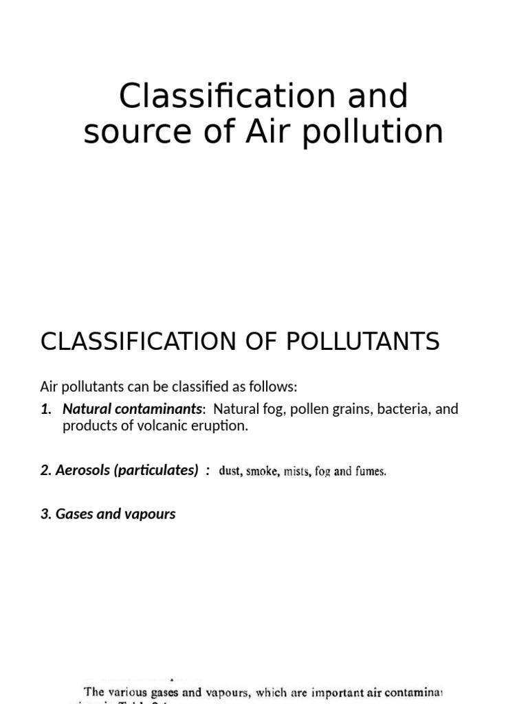 L2 - Sources and Classification of Air Pollutants | PDF