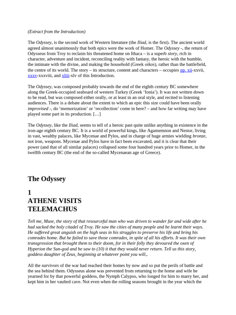 Extract From The Odyssey | PDF