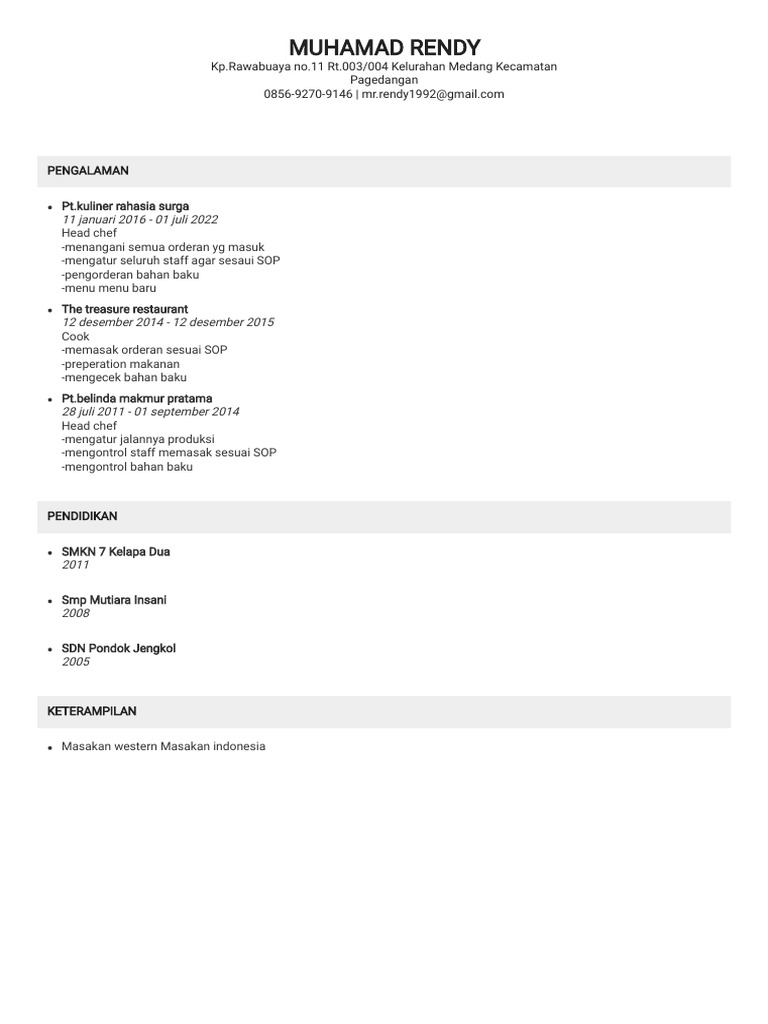 Rendy - Intvw Jam 11.00 | PDF