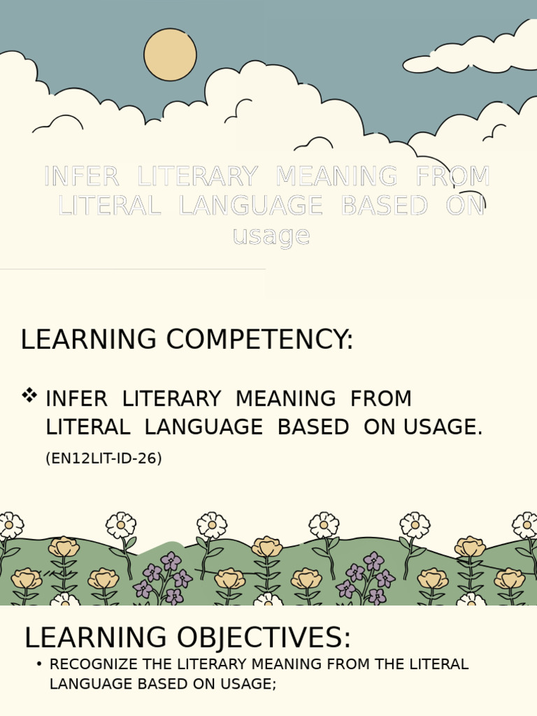 21st Century Quarter 1 Lesson 5 Literary Meaning From Literal Language ...
