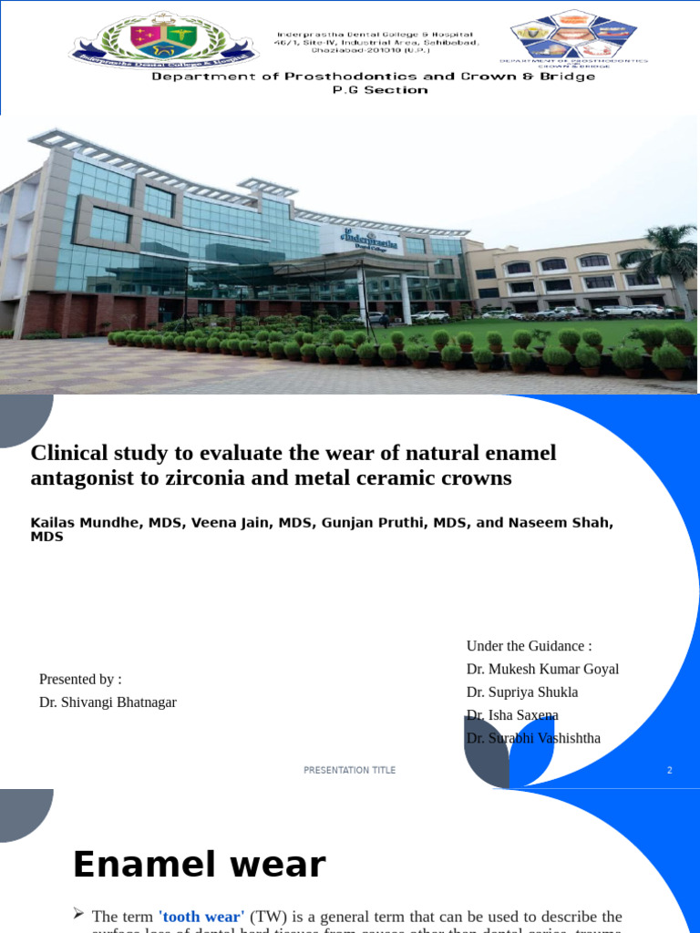 Enamel Wear Against Different Kind of Restorations | PDF