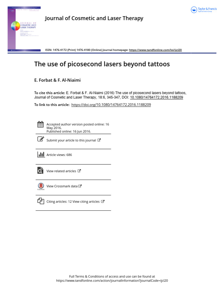 The Use of Picosecond Lasers Beyond Tattoos | PDF | Dermatology ...