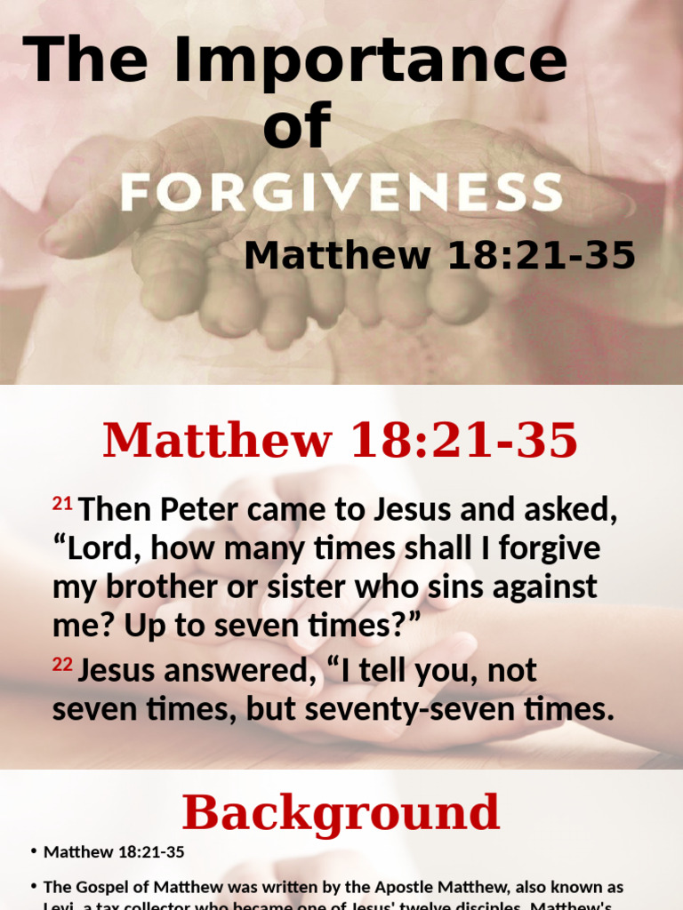 The Importance of Forgiveness | PDF