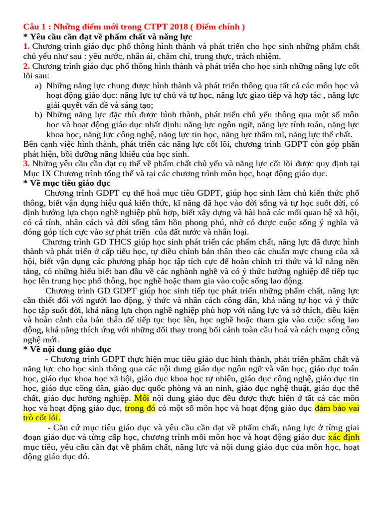 Đề Cương Ôn Tập GDH (Tự Luận) | PDF