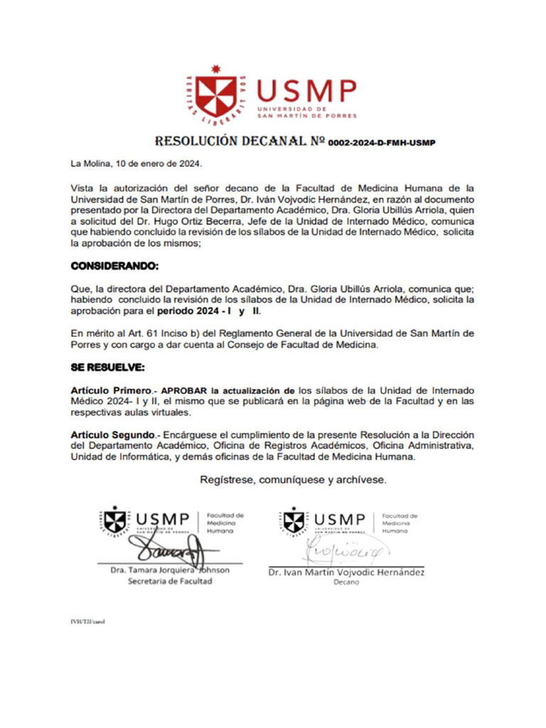Sílabo Uim-Fmh-Usmp 2024 | PDF