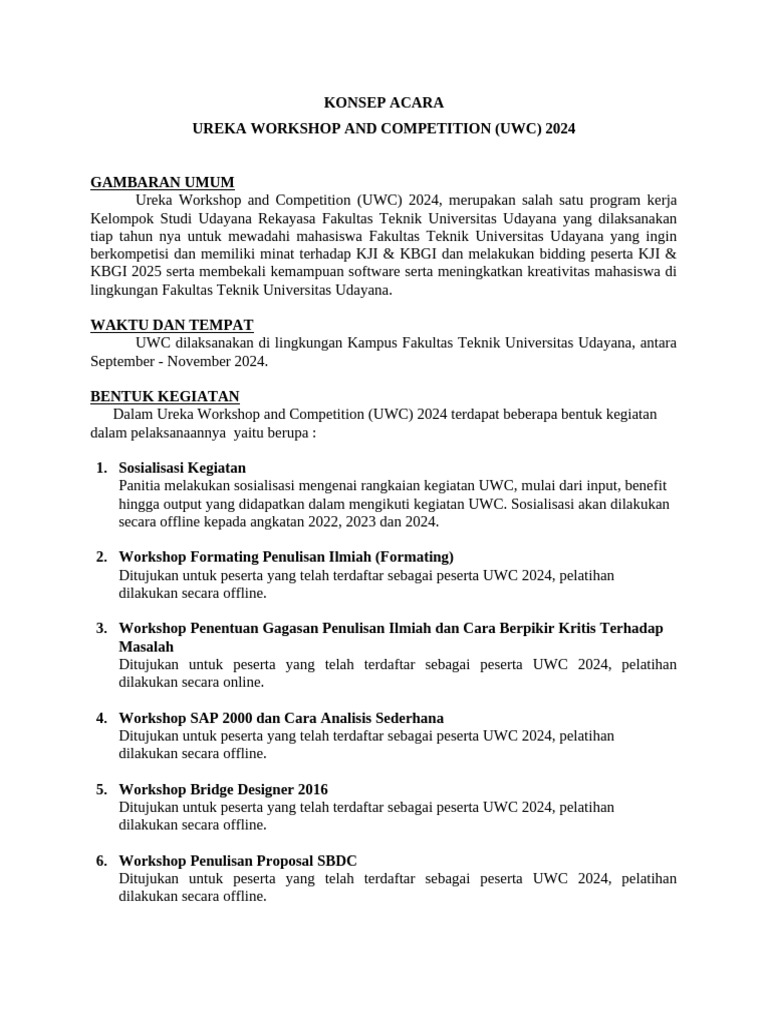Konsep Uwc 2024 | PDF