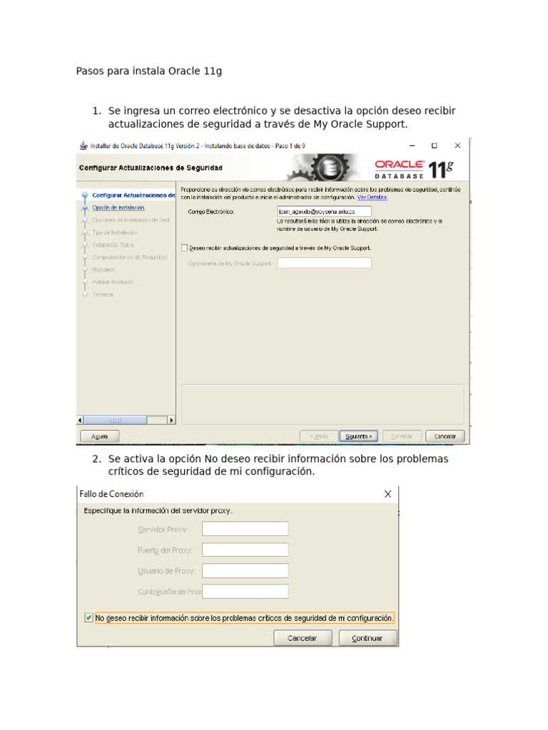 Pasos Para Instalar Oracle 11g Pdf