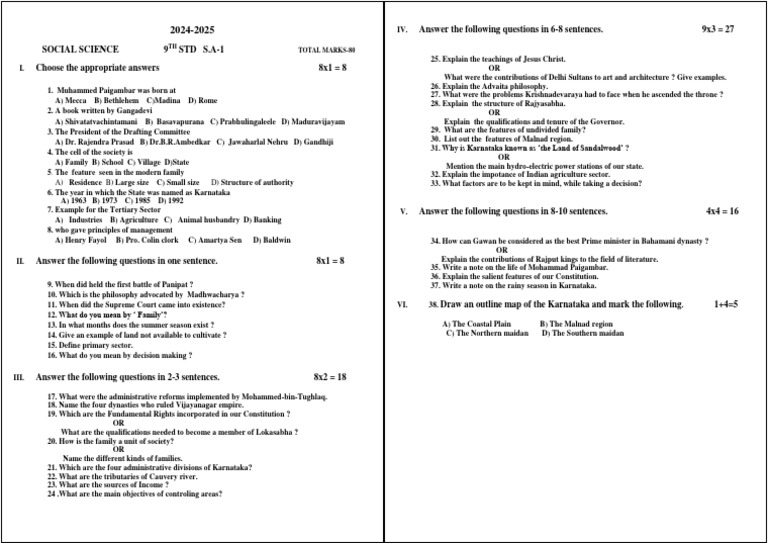 9th SS ENG SA-1 2024-2025-Pages-Deleted | PDF