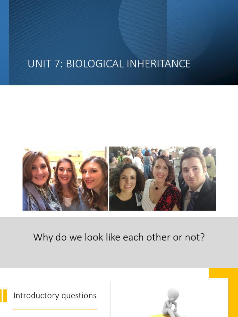 Unit 7 Biological Inheritance Part 1 | PDF
