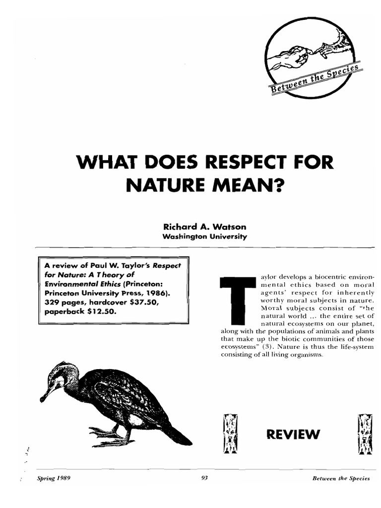 What Does Respect For Nature Mean | PDF | Morality | Environmental Ethics