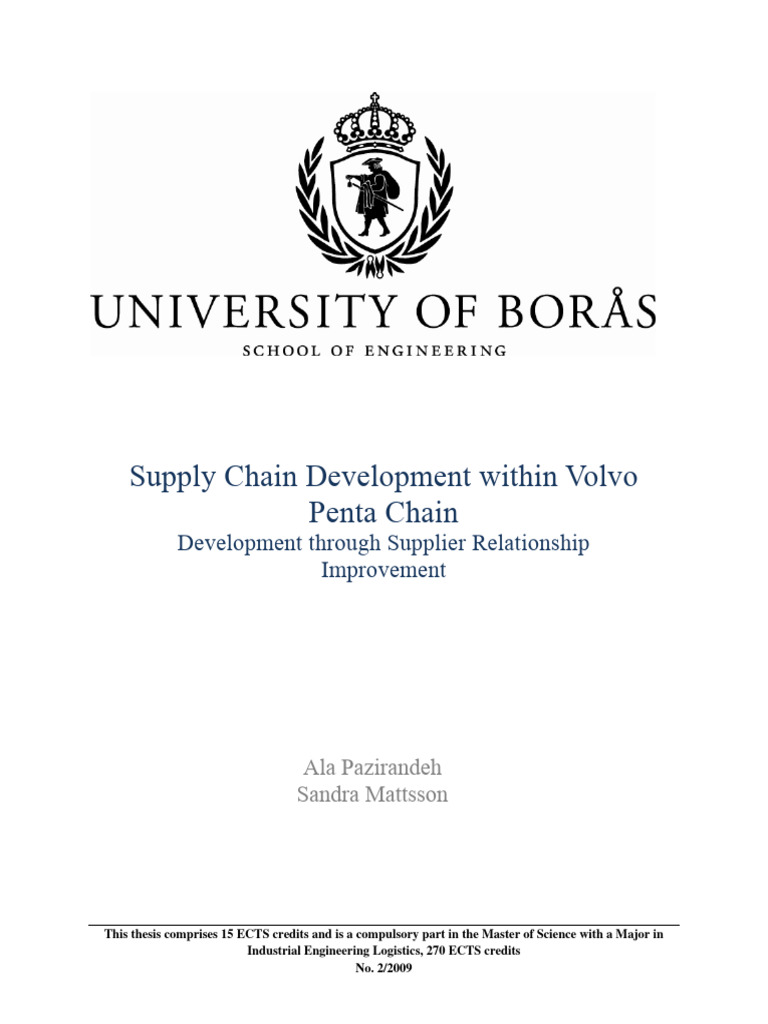 Supply Chain Development Within Volvo Pe | PDF | Methodology | Business