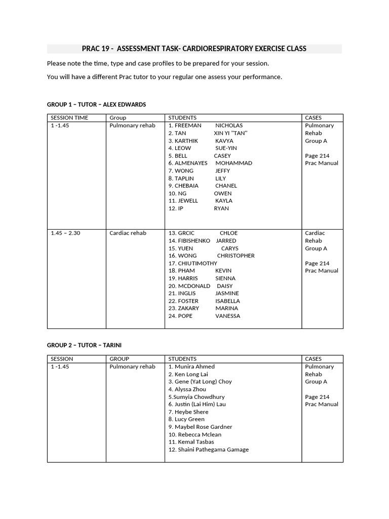 Student Allocation For AT3.31 | PDF