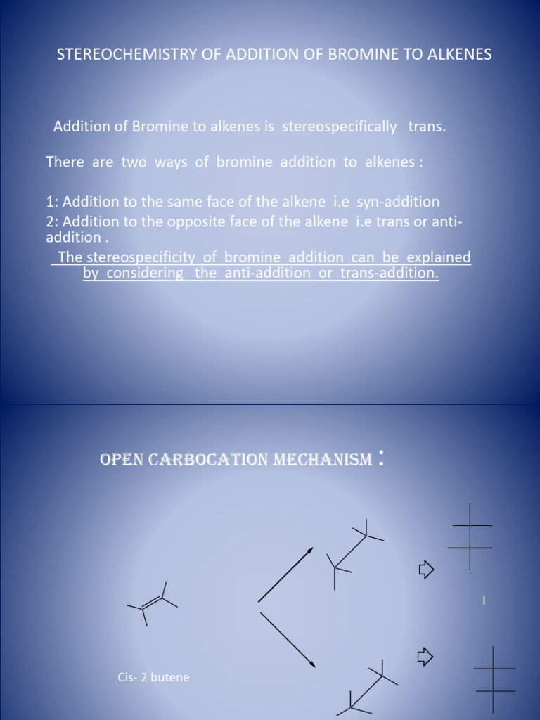 Addition Of Bromine To Alkenes: Bromine To Alkenes Reaction – WRRVM