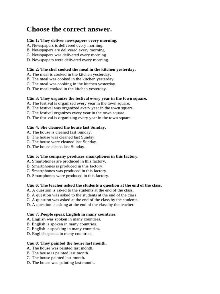 Test Passive Voice | PDF