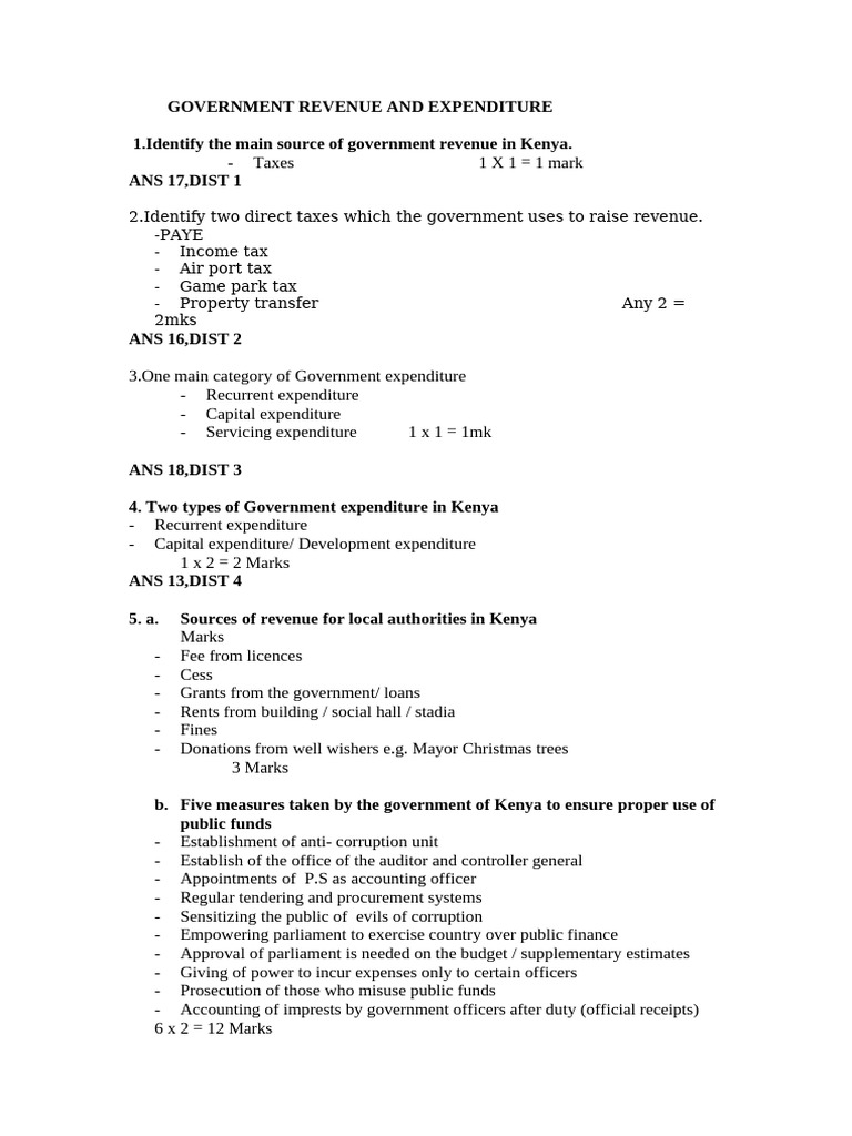 Kenya Government Revenue and Expenditure | PDF | Expense | Business
