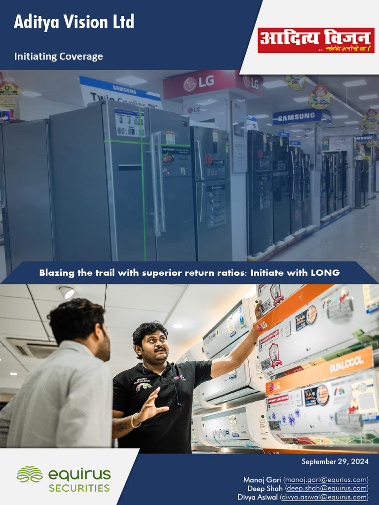 Aditya Vision LTD Initiating Coverage Note - Blazing The Trail With ...