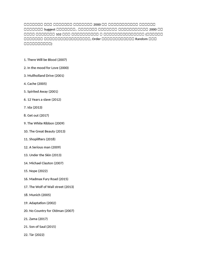 100 Films | PDF