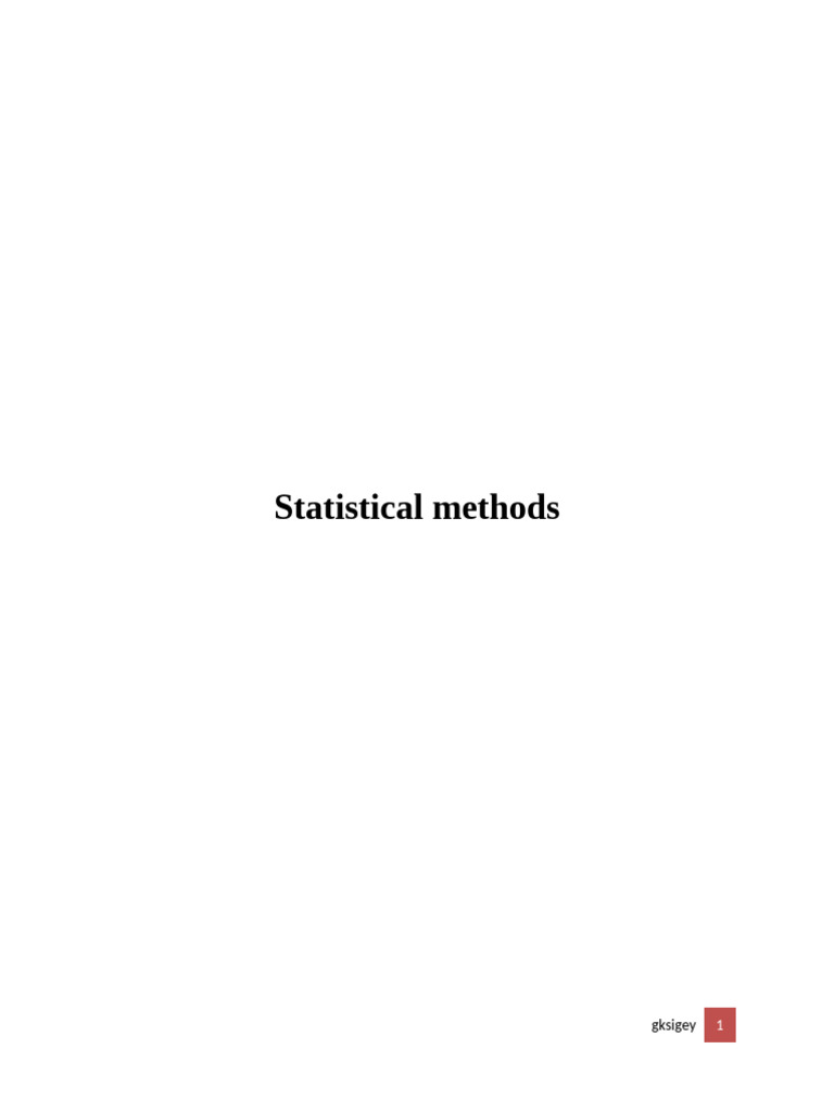 Statistical Methods | PDF