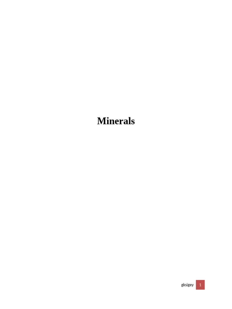 Minerals | PDF