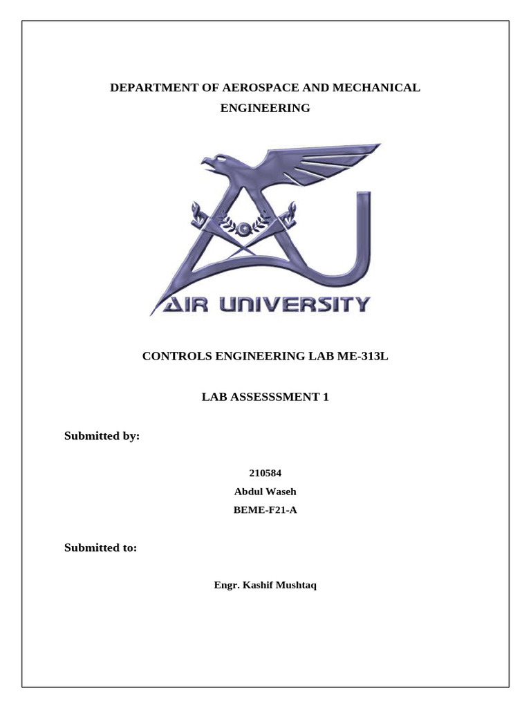 Lab Assessment 1 Control Lab | PDF