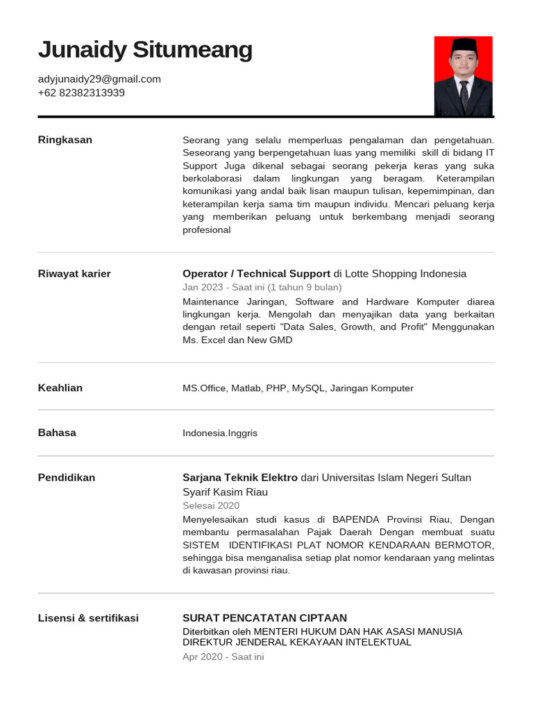 JSITUMEANG Resume Jobstreet | PDF