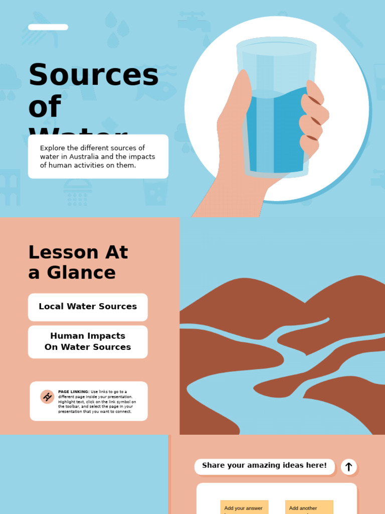 Sources of Water Education Presentation in Light Blue White Flat ...