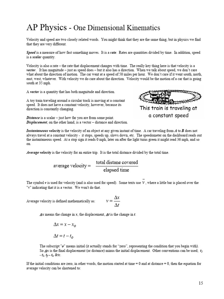 Notes - Unit 3 - 1d Kinematics Key | PDF