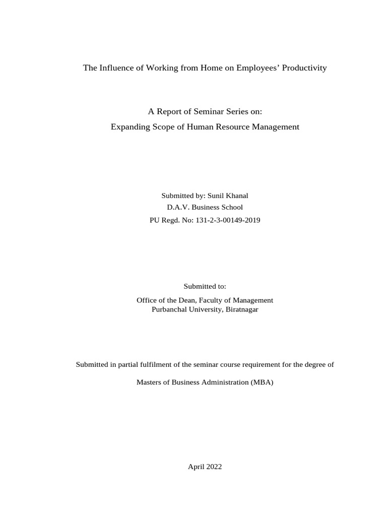 HR Seminar Report Sample Purbanchal University | PDF