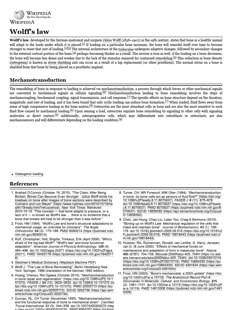 Wolff's Law - Wikipedia | PDF