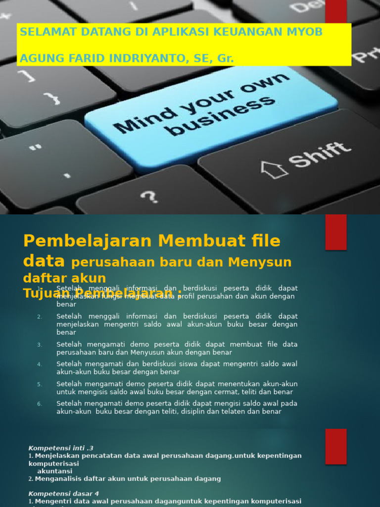 Membuat File Data Perusahaan Baru Pemelajaran 1 | PDF