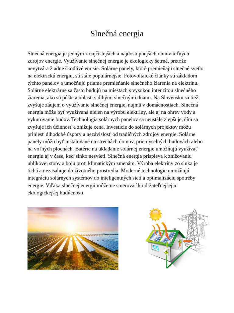 Slnecna Eneriga | PDF