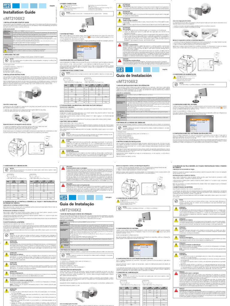 WEG IHM CMT2108X2 Installation Guide 10009129436 en Es PT | PDF