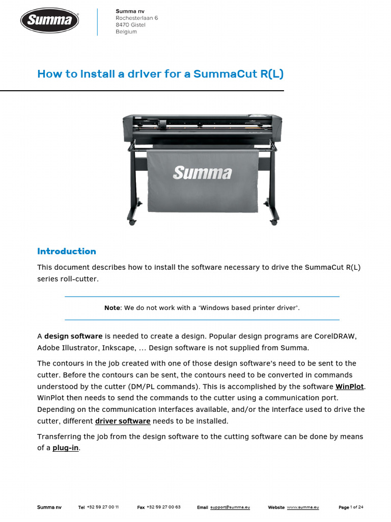 Driver Installation For A SummaCut R | PDF