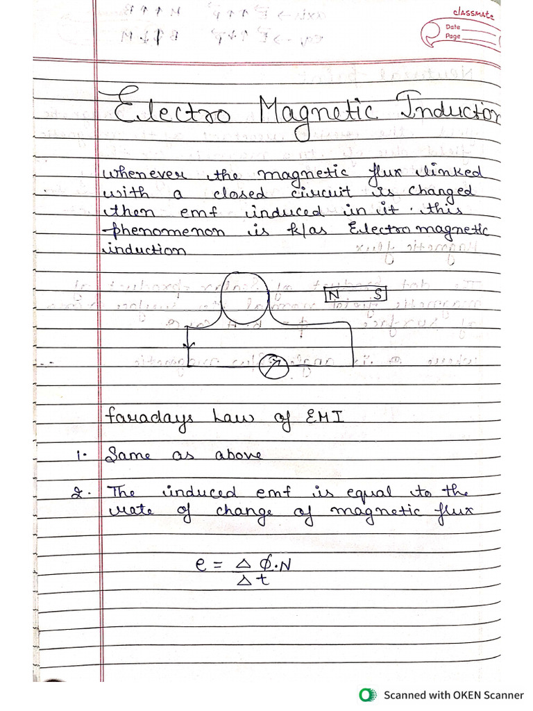 Electro Magnetic Induction Class 12 | PDF