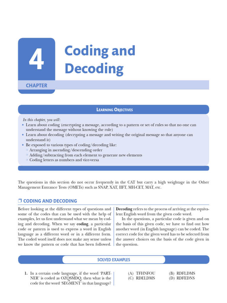 Coding and Decoding | PDF