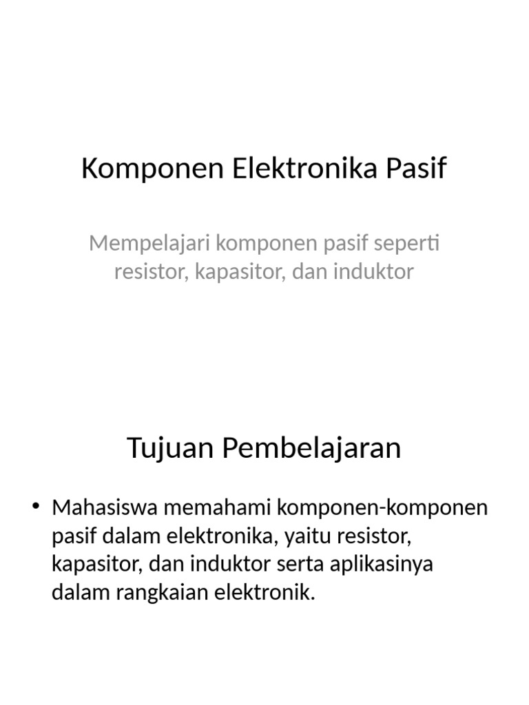 Komponen Elektronika Pasif | PDF